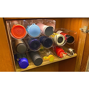 OKITCHEN Set of 2 Refrigerator Wine Rack, Cabinet Water Bottles Storage Organizer, Stackable Wine Rack for Kitchen Countertop Save Space, 1-Bottle 2 Packs