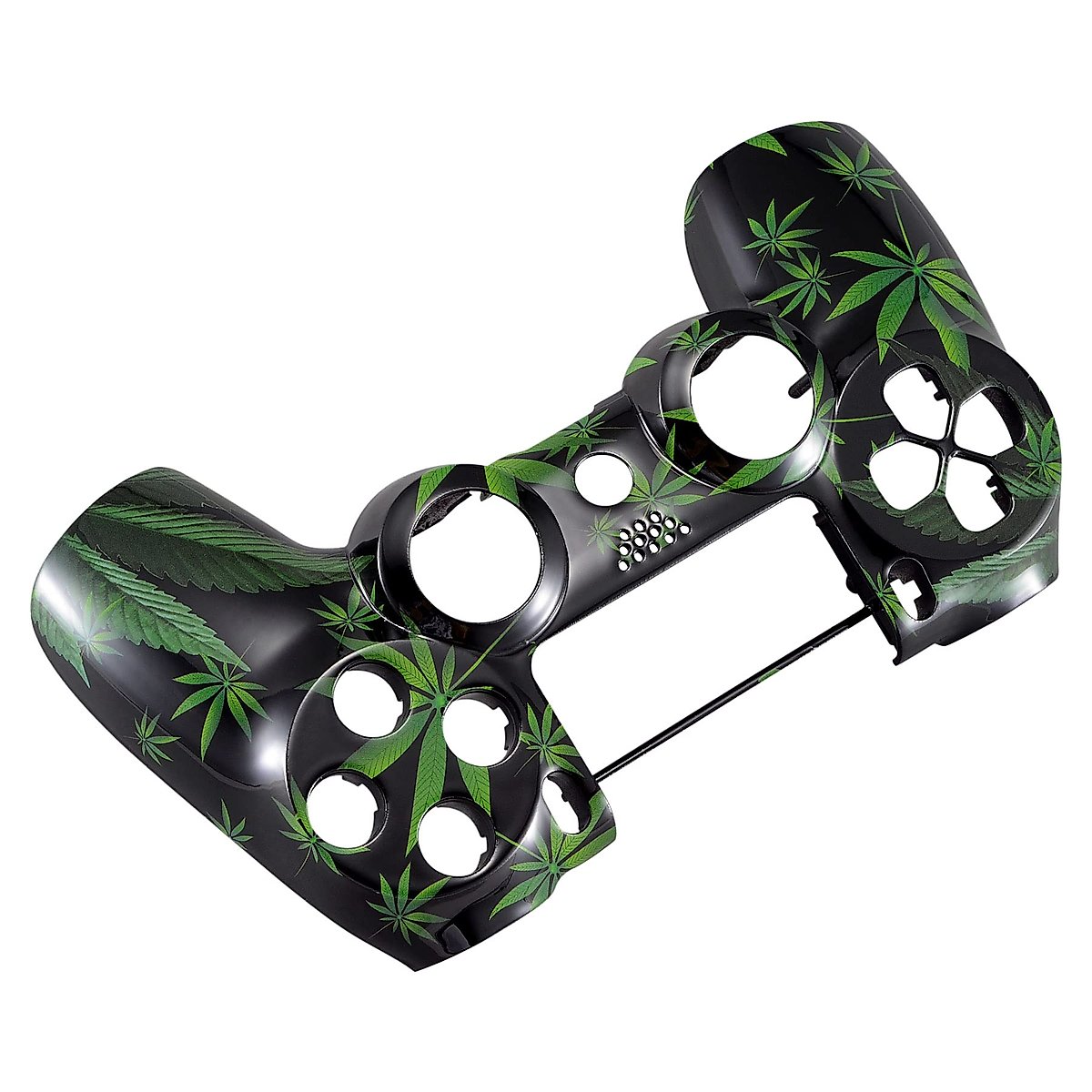 eXtremeRate Green Weeds Patterned Custom Faceplate Cover, Replacement Front Housing Shell Case Compatible with ps4 Slim Pro Controller JDM-040/050/055 - Controller NOT Included