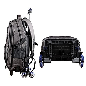 VILINKOU Rolling Backpack with Wheels Backpacks on Wheels for Boy and Girl, 18 inch Wheeled Backpack for School, Travel (Grey)