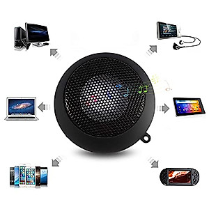 Qinlorgo Mini Speaker, Retractable Speaker with USB Charging Cable, 3.5mm Audio Interface Portable Speaker for MP3, MP4, MP5, Mobile Phones, Computers(Black, 12)