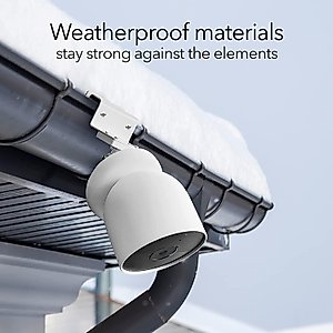 Wasserstein Weatherproof Gutter Mount Compatible with Google Nest Cam (Battery) (White) - Flexible Mounting for Nest Cam