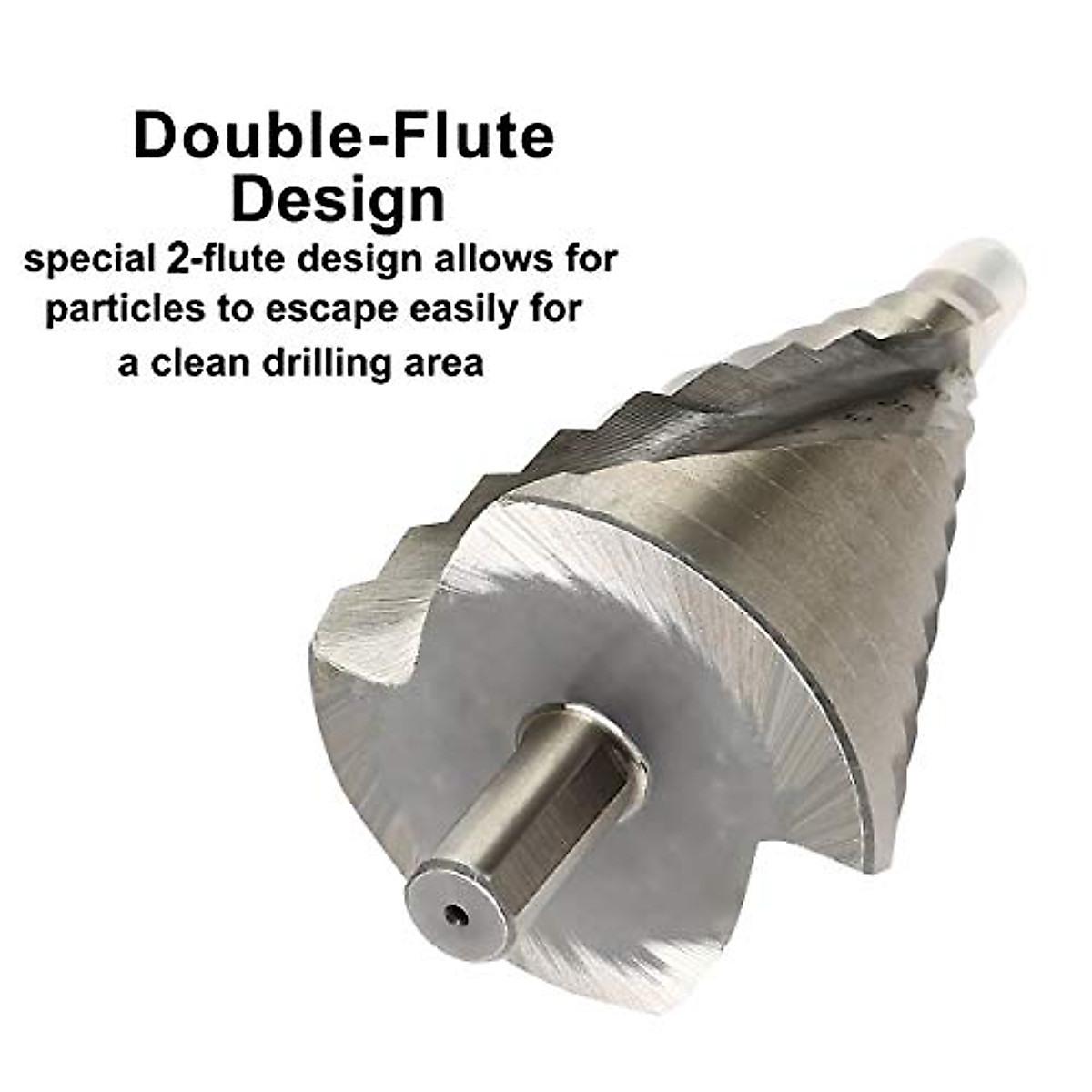 OCGIG Large Spiral Groove Step Drill HSS Cone Bit Hole Cutter Stepped Up Unibit 6-60mm 12 Steps for Aluminium Metal Wood PVC