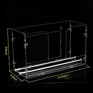 Evron Paper Towel Dispenser Countertop & Wall Mount Clear One-Hand Pull C Fold Z Fold Trifold and Multifold Paper Towel Holder (Simple Snap-on Assemble Before Use)