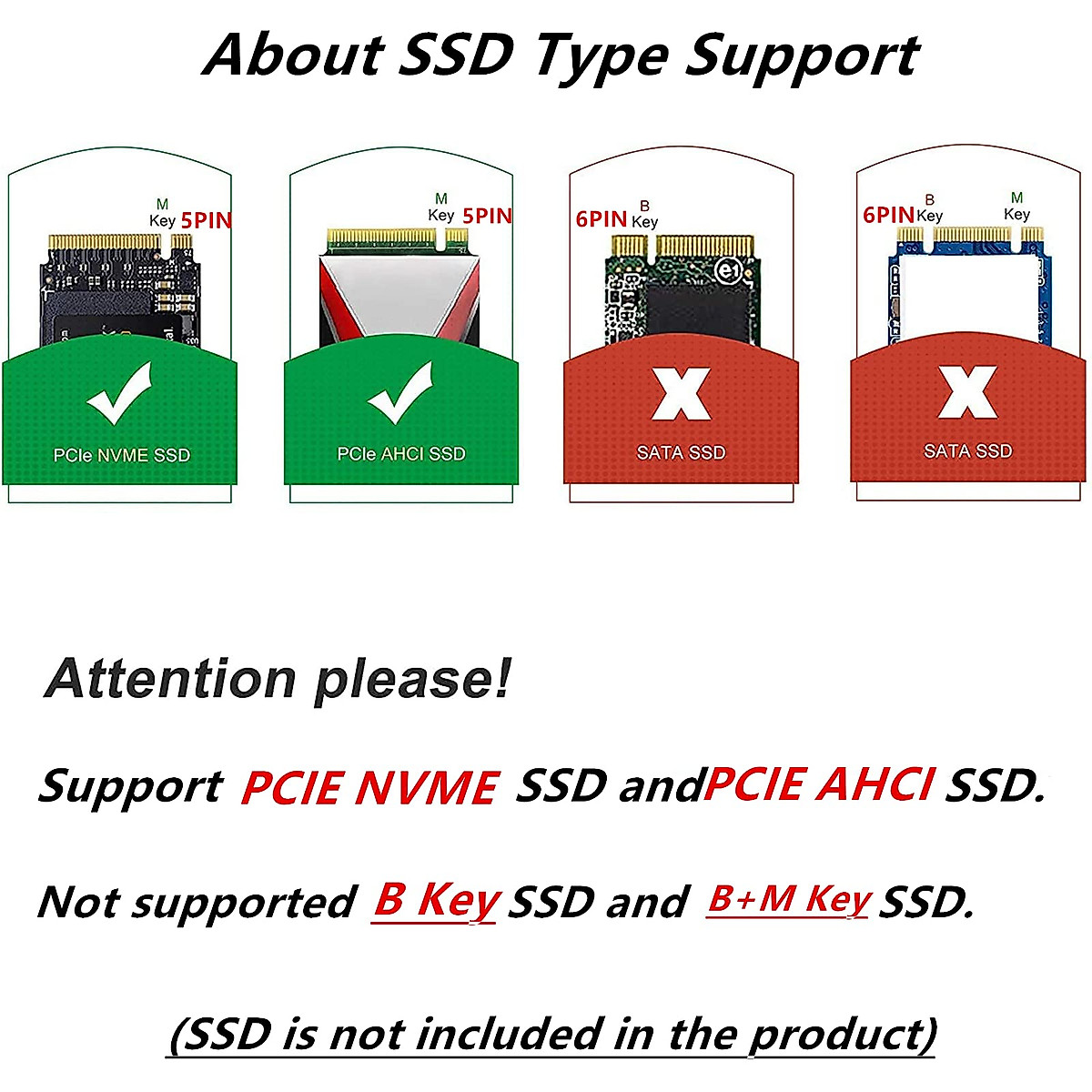 ACTIMED M.2 NVMe to PCIe Adapter, Aluminum Heat Sink, Supports 2230/2242/2260/2280 SSDs, PCIe X1 Interface, Compatible with Windows and Mac OS