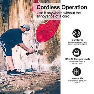 Airbrush-Kit Rechargeable Cordless Airbrush Compressor - Auto Handheld Airbrush Gun, Airbrush Set Portable Wireless Air Brush for Nail Art, Barber, Cake Decor, Makeup, Model Painting (Dark Night)