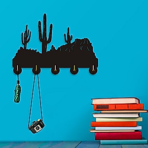 The Geeky Days Cliffs Cactus Desert Plant Wall Hanger Hook Coat Hooks Robe Hook Towel Hooks Personalised Modern Decorative Living Room Hanger Wall Hooks
