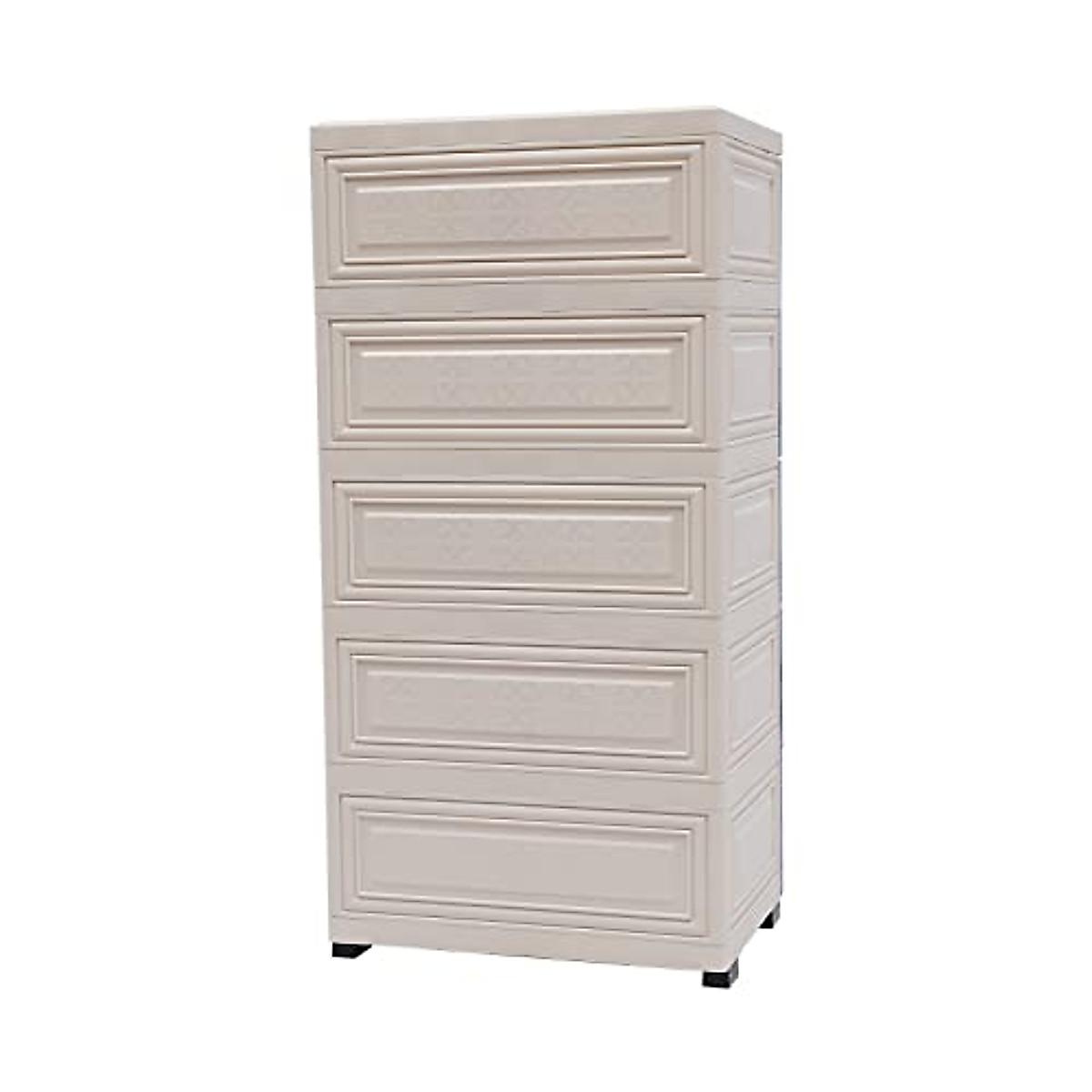 TFCFL Modern 6 Drawer Dresser, 5 Layers Drawer Chest Storage Cabinet Tall Dresser Organizer with Rolling Wheels, Keys for Clothes, Playroom, Bedroom Furniture, Living Room, Blue