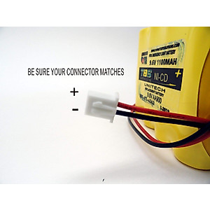 3PC Unitech AA900mAh 9.6V Battery Emergency Light 9.6V 1.1Ah NiCD
