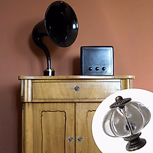 Perphin Acrylic Cabinet Knobs, Clear Pumpkin Dresser knobs Antique Set of 10 Vintage Decorative DIY Handles Pulls for Wardrobe, Closet, Drawers, Kitchen Furniture or Kids Room with 3 Sized Screws