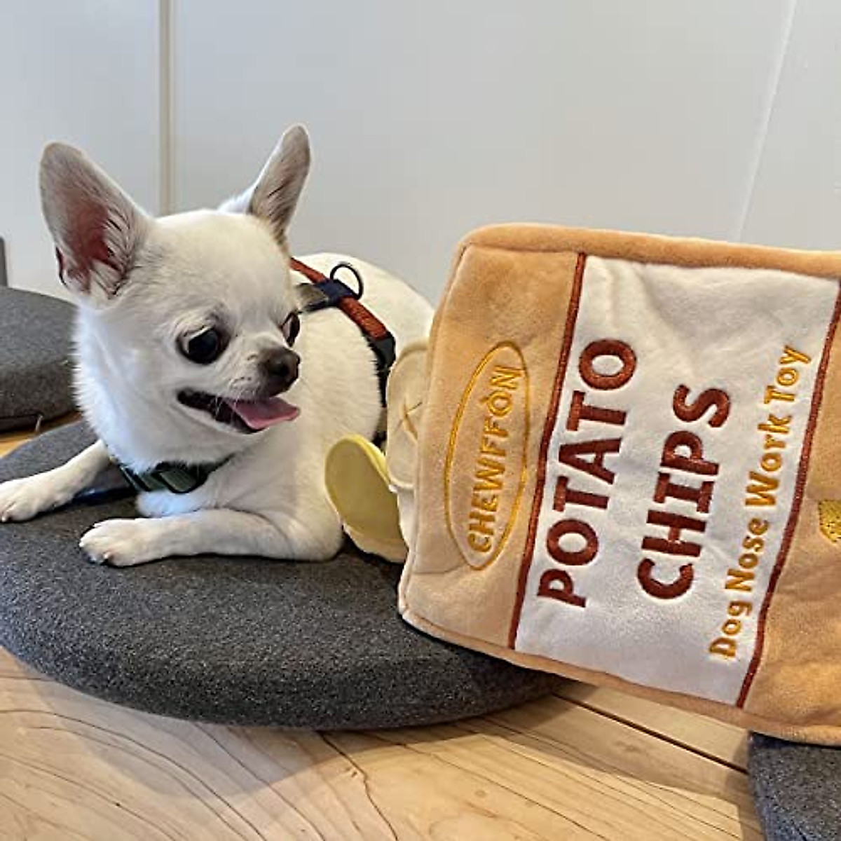 CHEWFFON Dog Toys, Dog Puzzle Toys, Interactive Dog Toys, Enrichment Snuffle Crinkle Toy, Treat Puzzle Toys for Boredom and Stimulating, Nose Work Potato Chips Dog Toy for Small, Medium and Large Dogs