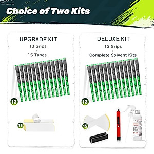 SAPLIZE Cross Corded Golf Grips 13 Pack, Low Taper Design, Multi-compound Hybrid Golf Club Grips, 13 Grips with 15 Tapes, Standard Size, Green, CL03 Series