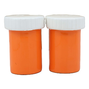 Ebros Rx Pharmacy Prescription Bottles With Instructions Magnetic Salt And Pepper Shakers Set Ceramic Figurines Party Kitchen Tabletop Collectible Prop Decorative Accessories