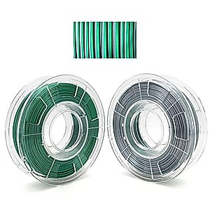 3D Printer Filament PLA 2 in 1 Color Gradient Silk Texture 1.75mm +/-0.03mm 1kg Spool 340m,Silver Green