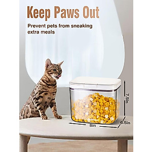 Pet Food Container 5 lbs – Dog/Cat Food Storage Container with Lids BPA Free, 5 lbs Rice/Flour Storage Dispenser for Cereal & Garin, White