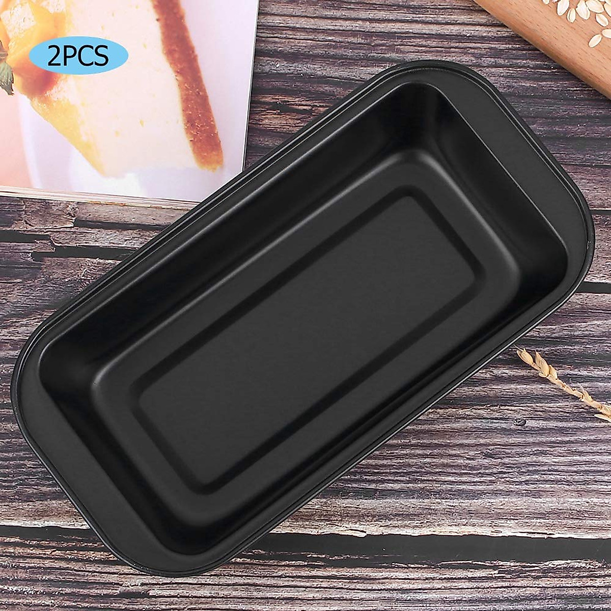 2 Pcs Baking Loaf Pan Rectangle Bread Cake Mold Carbon Steel Black 10 x 5.2 x 2.4 Inch Nonstick Coating Loaf Pan Baking Tray for Home Kitchen