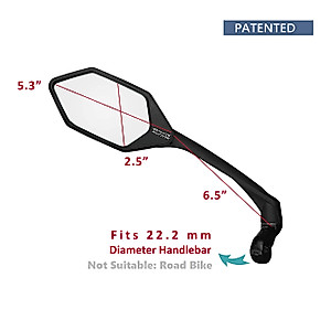 MEACHOW New Scratch Resistant Glass Lens,Handlebar Bike Mirror, Rotatable Safe Rearview Mirror, Bicycle Mirror, (Silver Left Side) ME-007LS