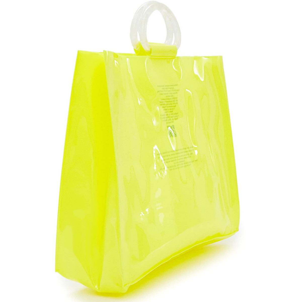 Designer Plastic purses and handbags - Vynyl Clear Transparent Bag - PVC Bags clear Purse - Waterproof Designer Clear Handbags - Bolsa Trasparente de Mujer (Yellow Sun Shine)