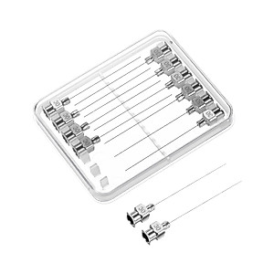 HARFINGTON 20pcs 30Gauge Stainless Steel Dispensing Needles, 1-1/2" All Metal Glue Needle Tube Blunt Tips Luer Lock for Thick Liquids, Ink, Glue, Lab Use