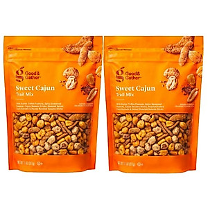 Good Gather Sweet Cajun Trail Mix with Butter Toffee Peanuts, Spicy Seasoned Peanuts, Cajun Sesame Sticks, Roasted Salted Corn Kernels and Honey Roasted Sesame Sticks. 11 Oz (2 Pack)
