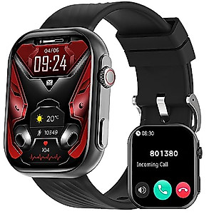 Amazpro 2.01" Smart Watch for Men (Answer/Make Call) Fitness Tracker 100+ Sports Modes, Fitness Tracker with Heart Rate Monitor, Sleep, Blood Oxygen Smart Watches for iPhone Android Samsung(Black)