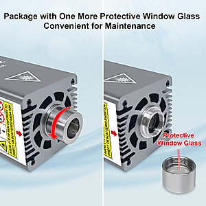 LASER TREE 40W Laser Module, 5W Optical Output Power Laser Cutter Module w/Metal Air Assist, Compatible with Laser Engraver Laser Cutter Machines CNC, 45mm Fixed Focus 12V