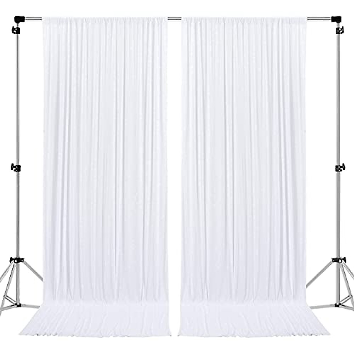 10 ft x 10 ft Wrinkle Free White Backdrop Curtain Panels, Polyester Photography Backdrop Drapes, Wedding Party Home Decoration Supplies