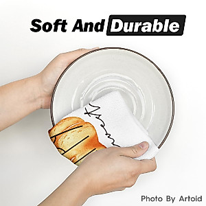 Artoid Mode Maple Leaves Hello Pumpkin Fall Kitchen Towels Dish Towels, 18x26 Inch Happy Harvest Decoration Hand Towels Set of 4