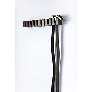 Belt Hanger for Closet -Beechwood Belt Organizer for Closet (10.75” x 2.5” x 1.7”)- Belt Holder for Closet w/Mount Hardware - Dark Wood Finish Belt Rack for Closet- Belt Hangers for Men for 10 Belts