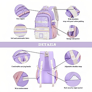 Sopnorm Kawaii Backpack for Girls Cute Aesthetic for School Teen Girls Lightweight Elementary Toddler Bookbag Colorful Kawaii Back Pack