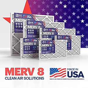 BNX TruFilter 20x25x1 Air Filter MERV 8 (6-Pack) - MADE IN USA – Dust & Pet Defense Electrostatic Pleated Air Conditioner HVAC AC Furnace Filters for Dust, Pet, Mold, Pollen MPR 600 – 700 & FPR 5
