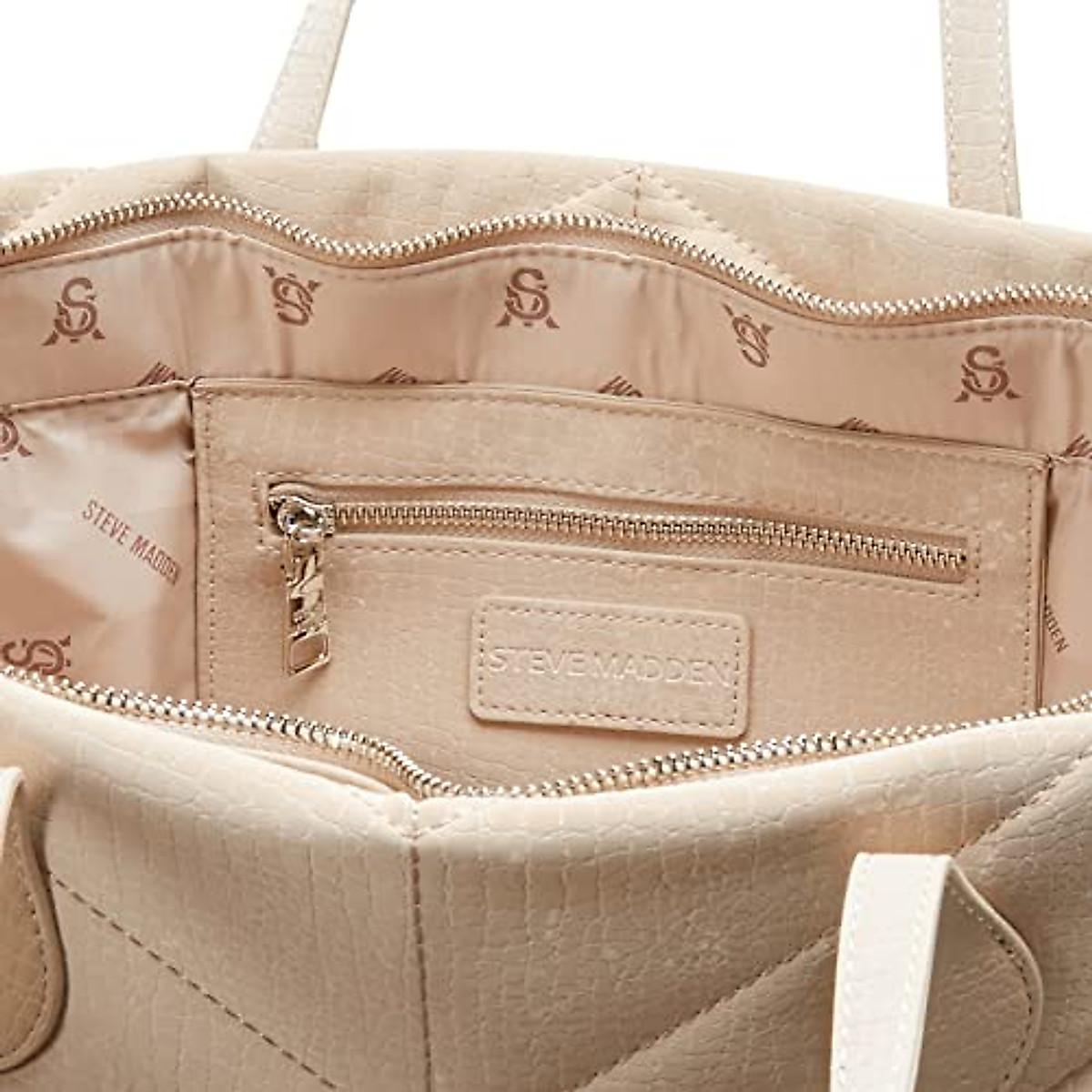 Steve Madden WORKINC Quilted Tote, Bone
