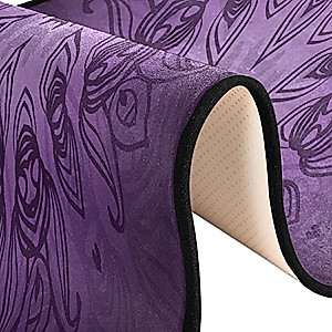 Qilmy Purple Mandala Runner Rug,Anti Fatigue Comfort Floor Mats Kitchen Long Rugs for Bedroom Living Room Bathroom Hallways Entryways 72x24inch