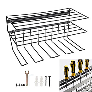 Power Tool Organizer, Floating Tool Shelf Wall Mounted, Power Tool Organizer Wall Mount, 3 Layers Storage Rack, Heavy Duty Tool Storage Rack for Garage Organizer