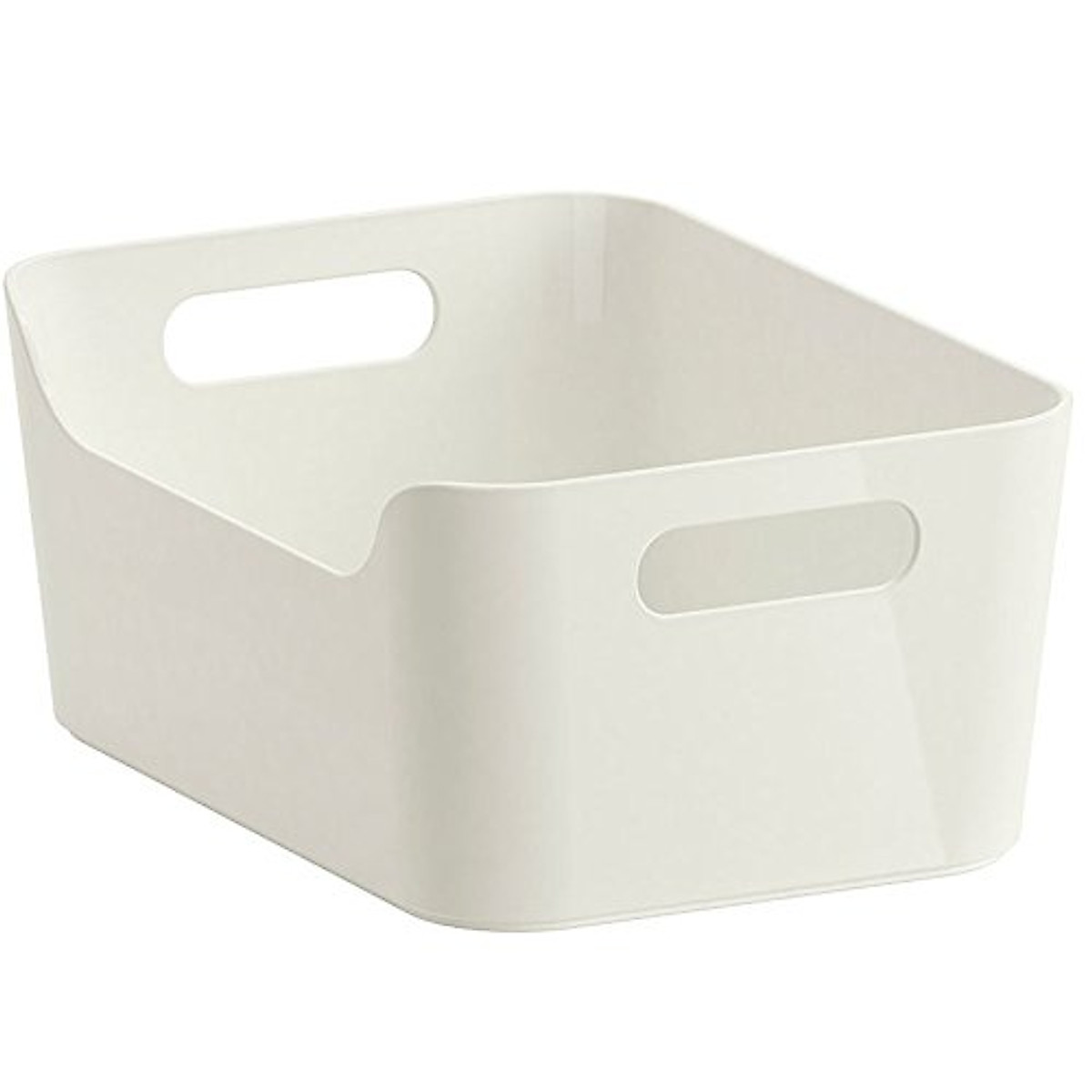 Pantry Organization And Storage Baskets, Open Storage Box Under Sink Organizers,Kitchen Cabinet and Pantry Storage Organizer Bin - two cut-out handles that make 9.4 x 6.7 x 4.3 Inches (White)