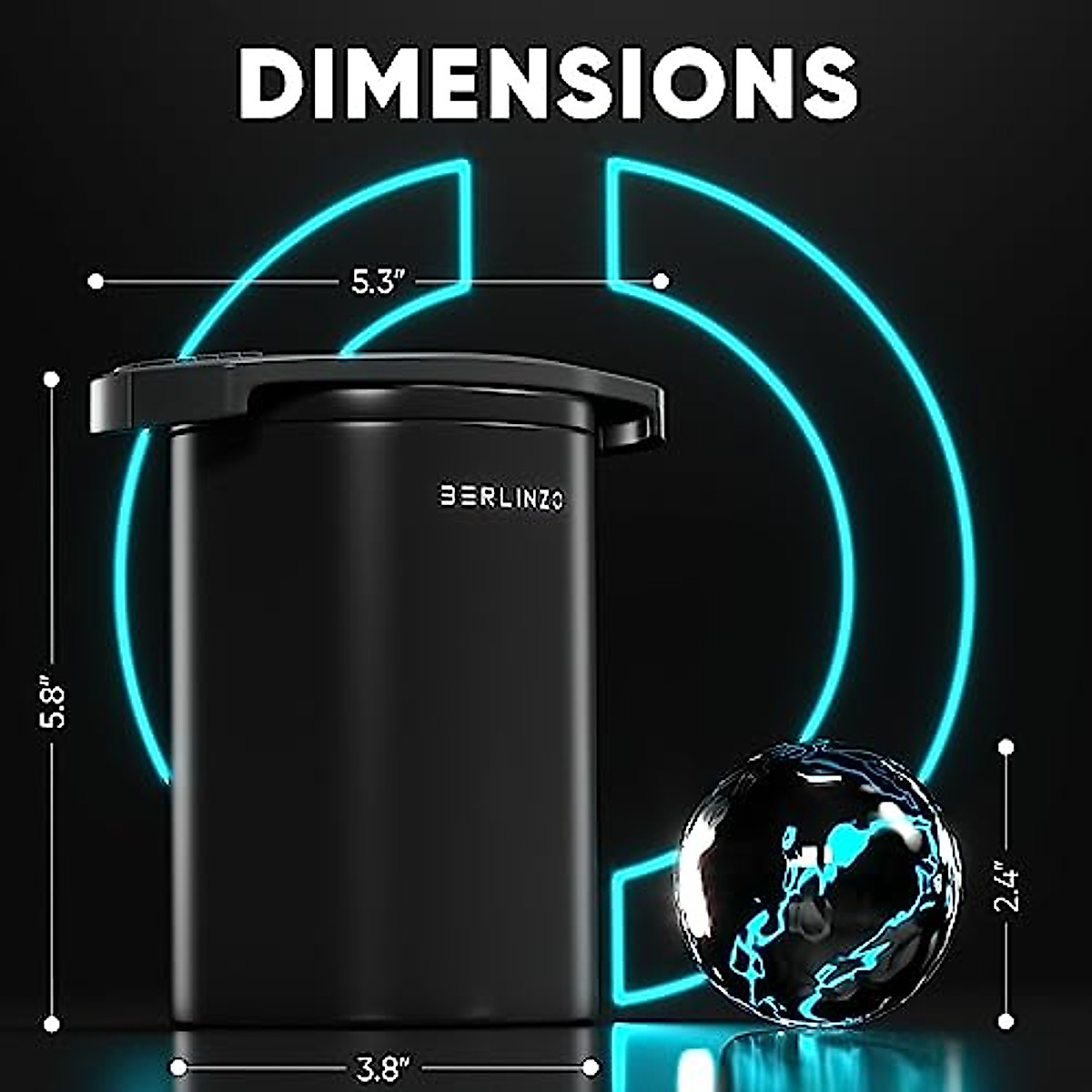 BERLINZO Premium Clear Ice Cube Maker - Whiskey Ice Ball Maker Mold Large 2 Inch - Crystal Clear Ice Maker Sphere - Clear Ice Ball Maker with Storage Bag