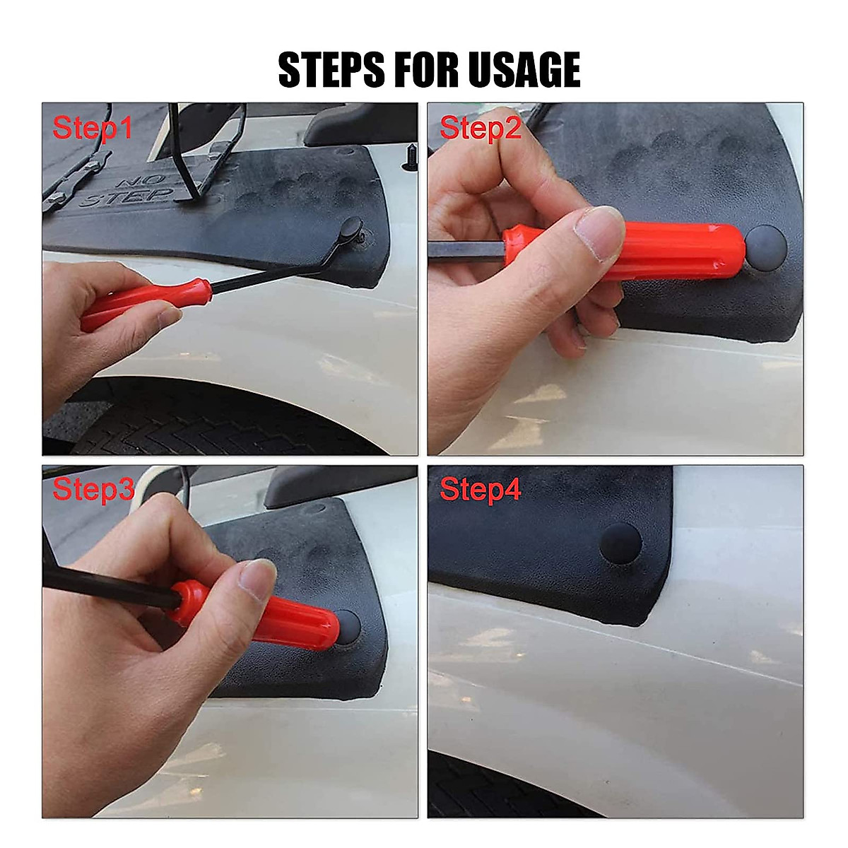 100 Pcs Plastic Fastener Push Pins Universal Fit Electric/Gas Yamaha Golf Cart X-Mas Club Cart EZGO TXT RXV Tree Rivets Clips Replace# 1010434, 16816-G1, 16816-G2, 10-9150-NS, 90269-06028