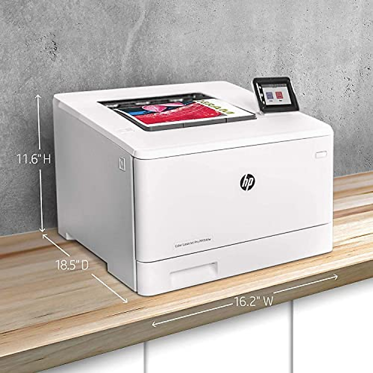 HP Laserjet Pro M454dw Wireless Color Laser Printer (W1Y45A), Print Only, 28ppm, 600x600 dpi, Duplex Printing, 2.7" Color Touchscreen Display, Auto On/Off Technology, Wi-Fi, Lanbertent Printer Cable