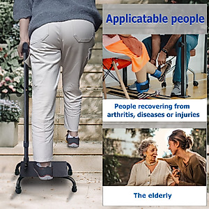 Aliseniors Stair Climbing Assist Cane, FSA/HSA Eligible Stair Lift Aid for Seniors Stair Steady to Walk Up and Down Stairs or Steps, Adjustable Walking Sticks for Right or Left Handed Men or Women