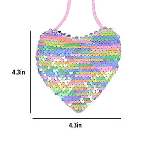 ZGMYC (Pack of 2, Little Girls Glitter Reversible Sequins Crossbody Purse Mini Shoulder Bag Satchel