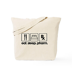 CafePress Eat Sleep Pharm Tote Bag Natural Canvas Tote Bag, Reusable Shopping Bag