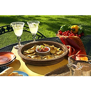 Calaisio, Large 16" Chip & Dip Serving Tray with Removable Glass Insert