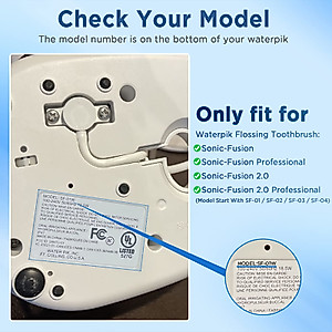 Replacement Toothbrush Heads for Water Pik Sonic Fusion (SF-01 / SF-02 / SF-03 / SF-04), Compact, with Covers, 3 Count, White