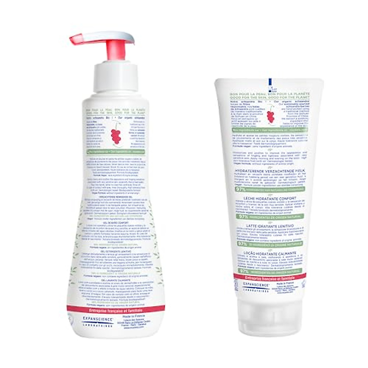 Mustela Baby Very Sensitive Skin Bath Time Gift Set - Baby Skin Care Essentials - with Natural Avocado & Schizandra Berry - 2 Items Set