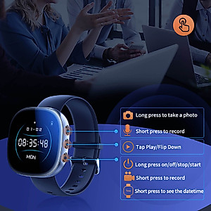 Voice Recorder Watch, HD 1080P Digital Screen Audio Voice Activated Recorder with Playback, Noise Reduction Smart Video Recording Device Bracelet Watch for Lectures Meetings