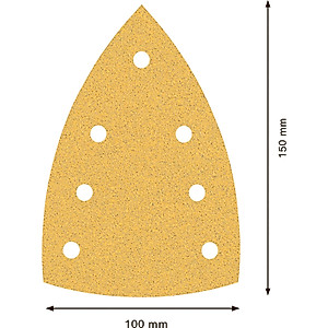 Bosch Professional 10x Expert C470 Sandpaper (for Hardwood, Paint on wood, 100x150 mm, Grit 80, Accessories Multi Sander)