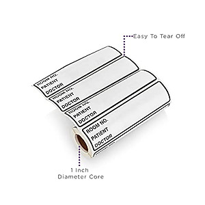Carstens Patient I.D. Adhesive Medical Chart Labels for 1.5” – 4” Ring Binder Spines – Pre-Printed Sticker Labels (Room No. / Patient/Doctor), 5 3/8” x 1 3/8”, White, Roll of 200