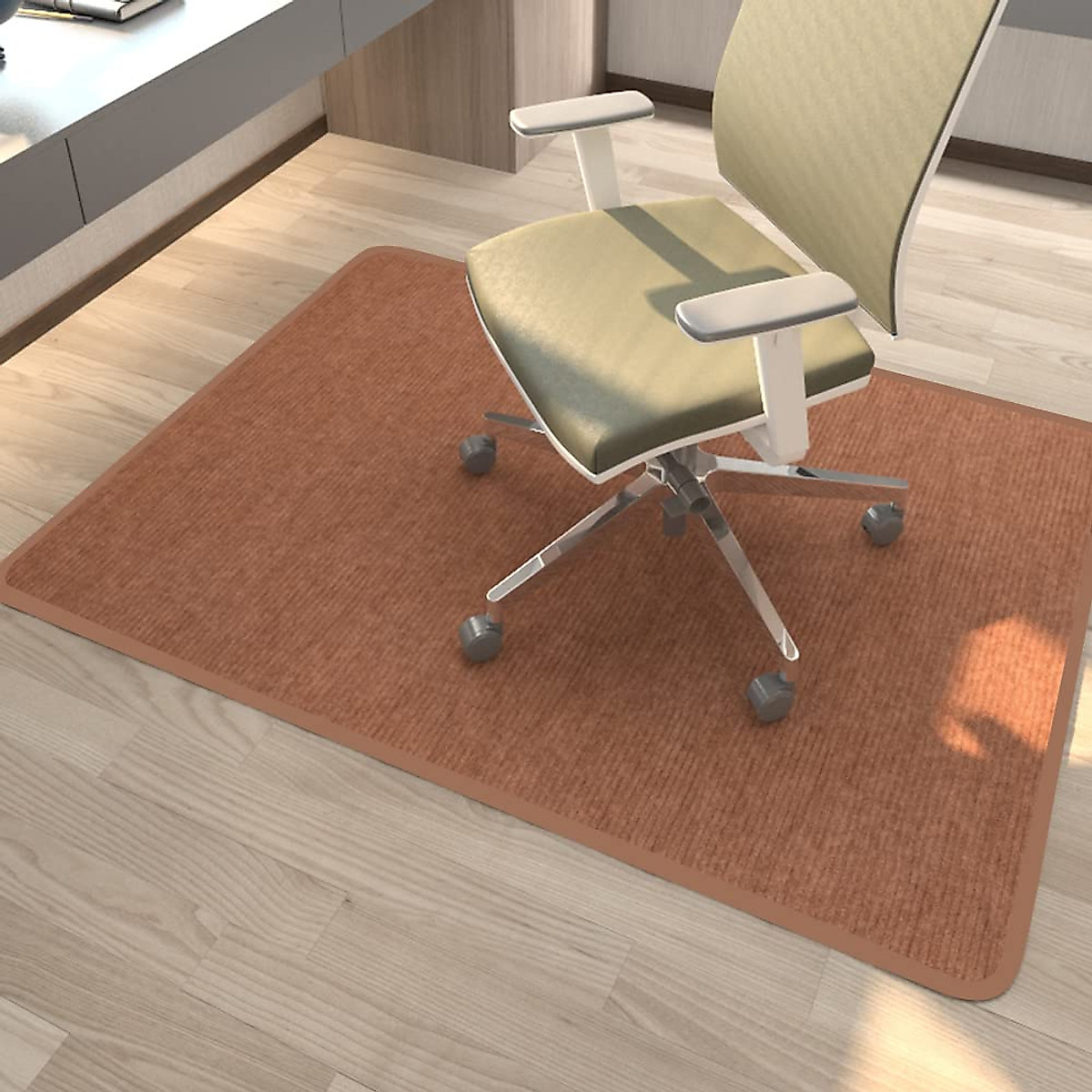 CALIDAKA Office Chair Mat for Hardwood Floor Computer Gaming Chair Mat 47x35inch Office Gaming Rolling Floor Mat Anti-Slip Under Desk Low-Pile Office Rug(Black)