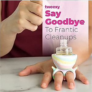 tweexy Wearable Nail Polish Holder Ring - Nail Polish Bottle Holder for Easy Application | Perfect for Fingernail Painting, Manicure & Pedicure | Nail Polish Accessories (Unicorn)