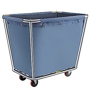 VEVOR Basket Truck, 12 Bushel Steel Canvas Laundry Basket, 3" Diameter Wheels Truck Cap Basket, Canvas Laundry Cart Usually Used to Transport Clothes, Store Sundries Suitable for Hotel, Home