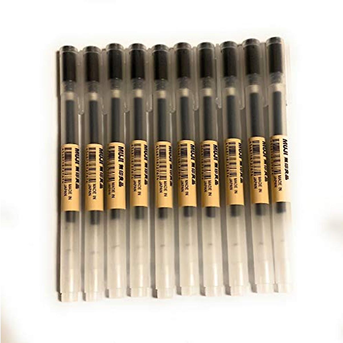 Muji Gel Ink Ball Point Pen, 0.38-mm, Black, 10 Pcs